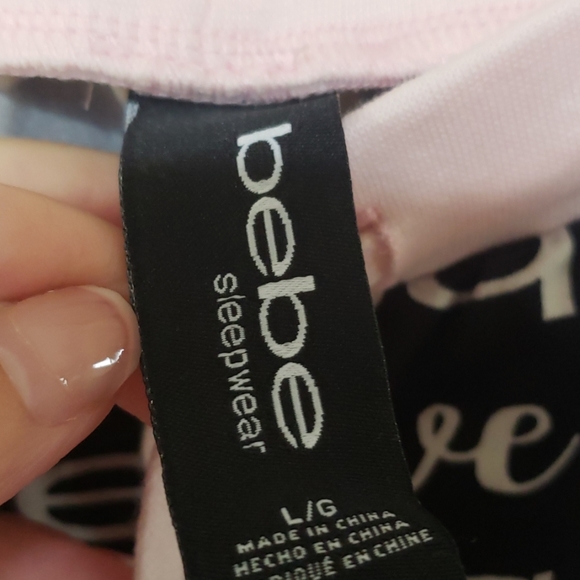 bebe | Intimates & Sleepwear | Bebe Love Pajama Pants Size Large Nwt ...